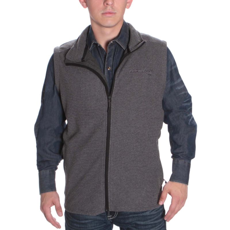 BootDaddy Men's Textured Fleece Vest Gray