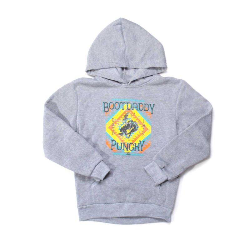 BootDaddy Youth Punchy Rodeo Hoodie Gray