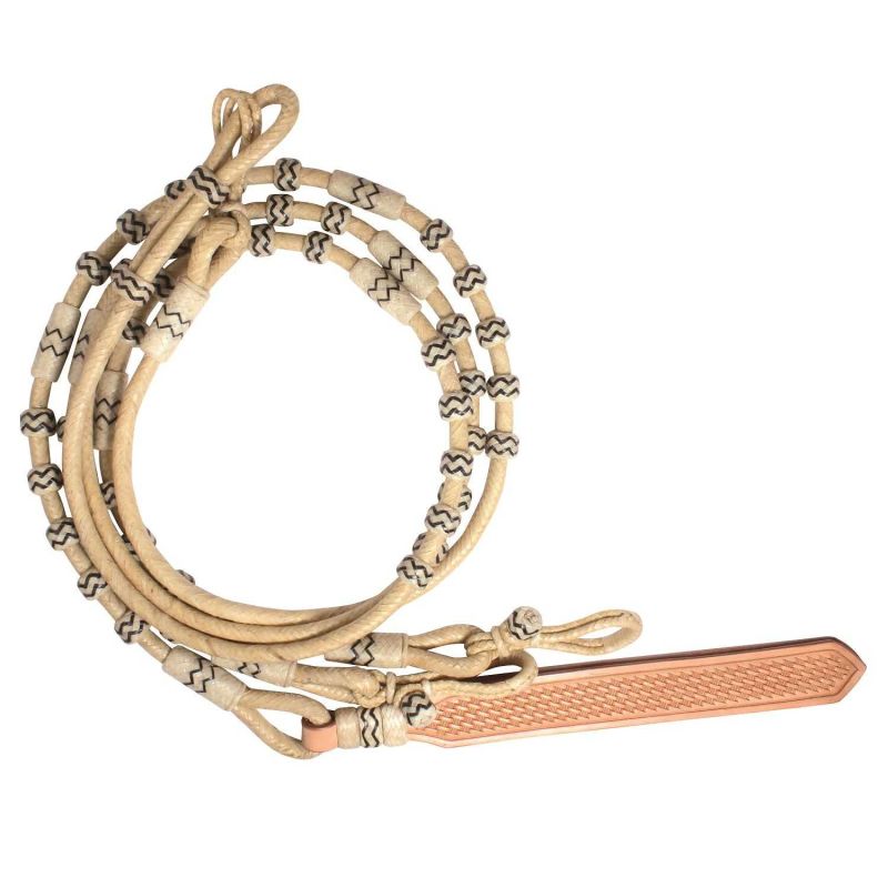 Professional's Choice Natural/Black Rawhide Romal Reins