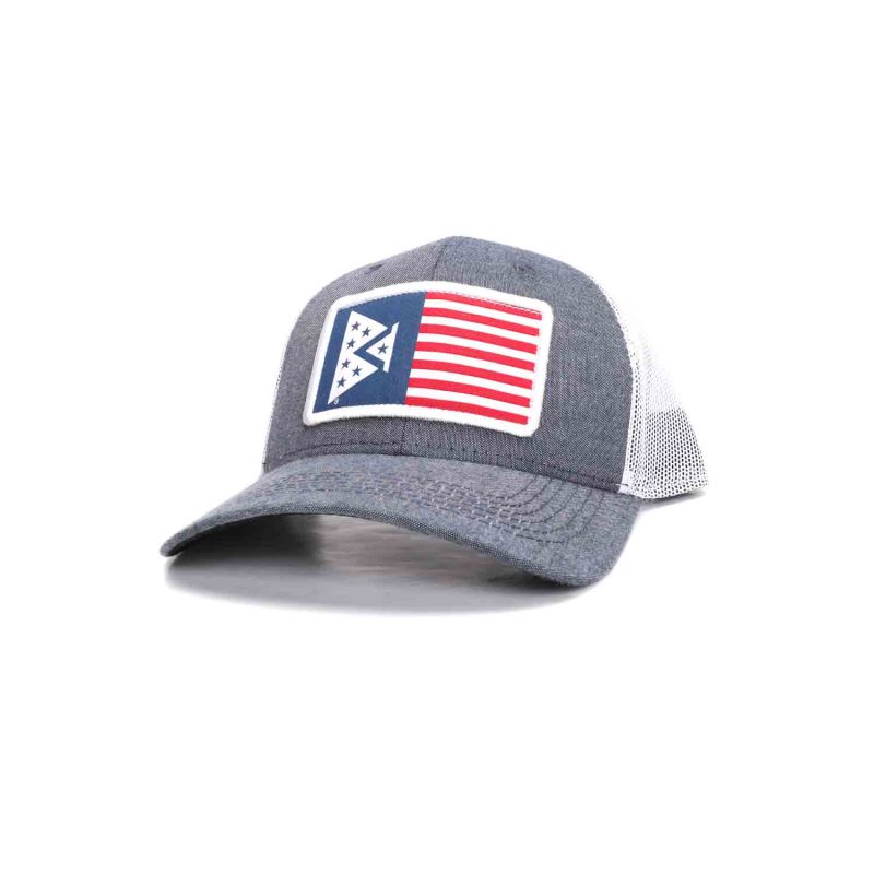 BootDaddy American Flag Logo Mesh Trucker Cap