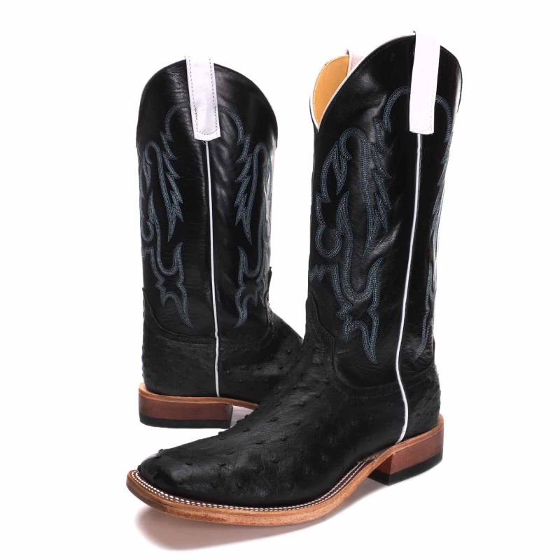 BootDaddy Anderson Bean Mens Onyx FQ Ostrich Boots