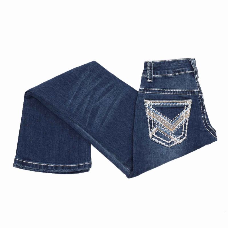 BootDaddy Children Girls Running V Boot Cut Jeans