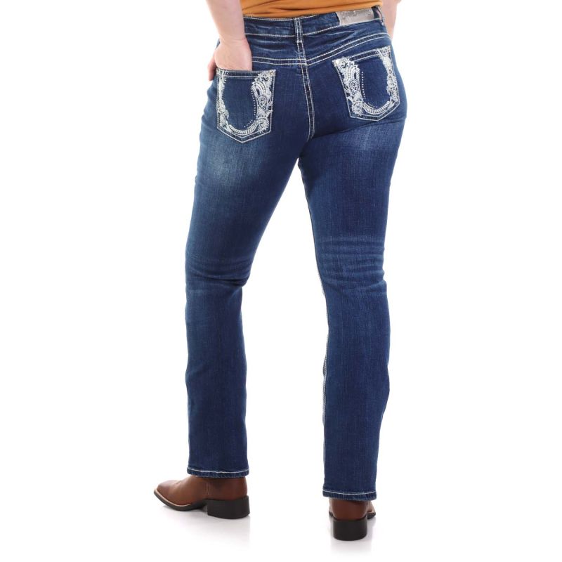 BootDaddy Womens Horseshoe Boot Cut Jeans