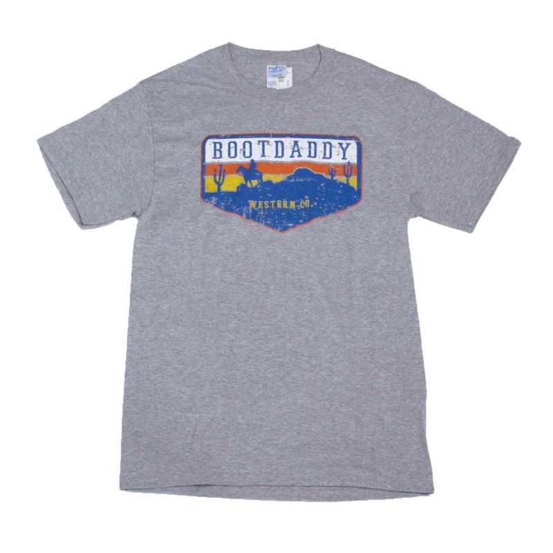 BootDaddy Unisex Sunset Desert T Shirt Gray
