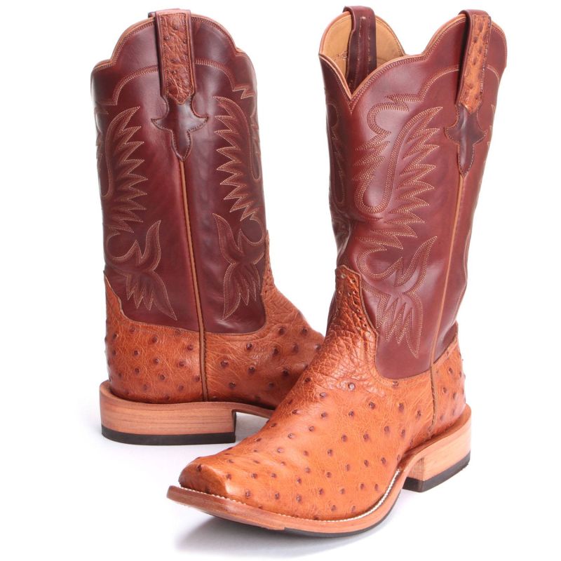 BootDaddy with Rios of Mercedes Mens Ostrich Cowboy Boots Brandy