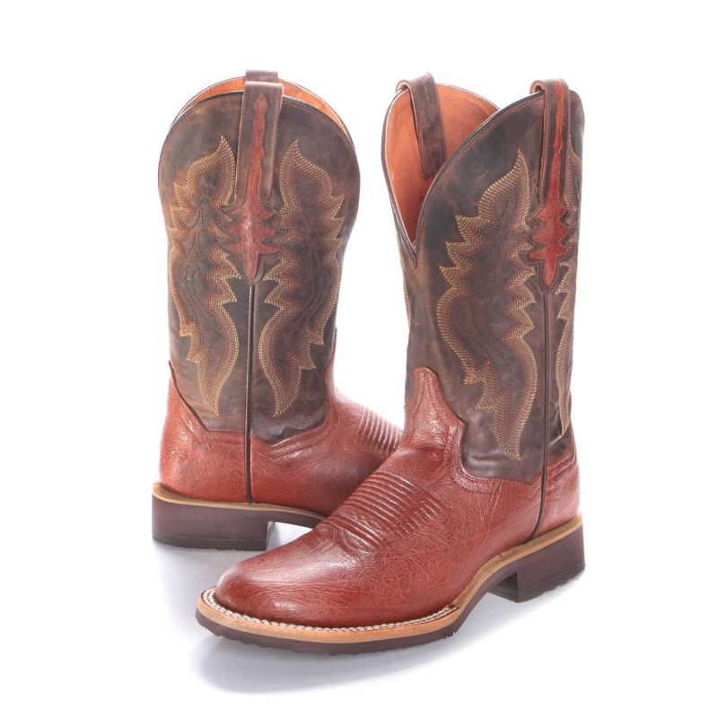 BootDaddy with Dan Post Mens Smooth Ostrich Boots Cognac