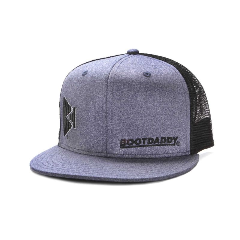 BootDaddy Logo Custom Mesh Trucker Cap Heather Blue